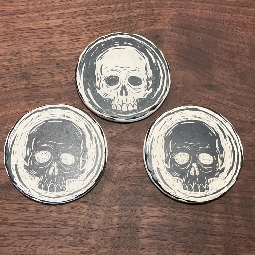 Other | Skull Design Coasters 3 Pieces | Poshmark